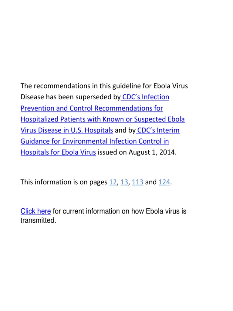 CDC Guidelines For Hospitals | PDF | Infection Control | Infection