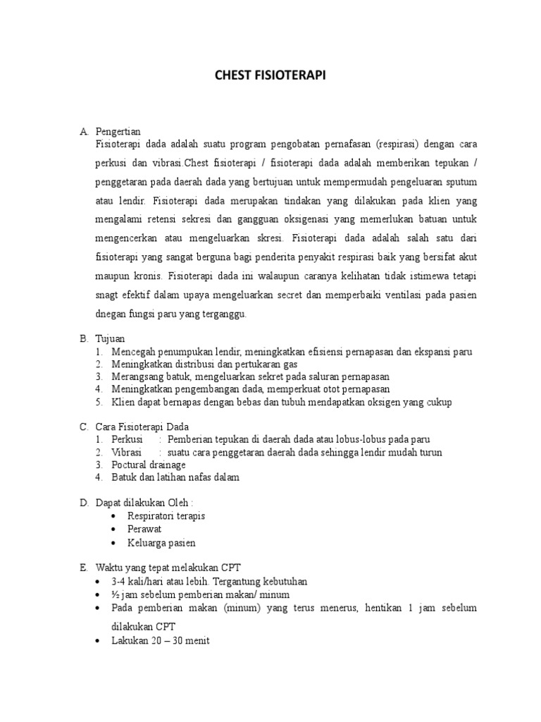 Chest Fisioterapi | PDF | Pengembangan Diri | Sains & Matematika