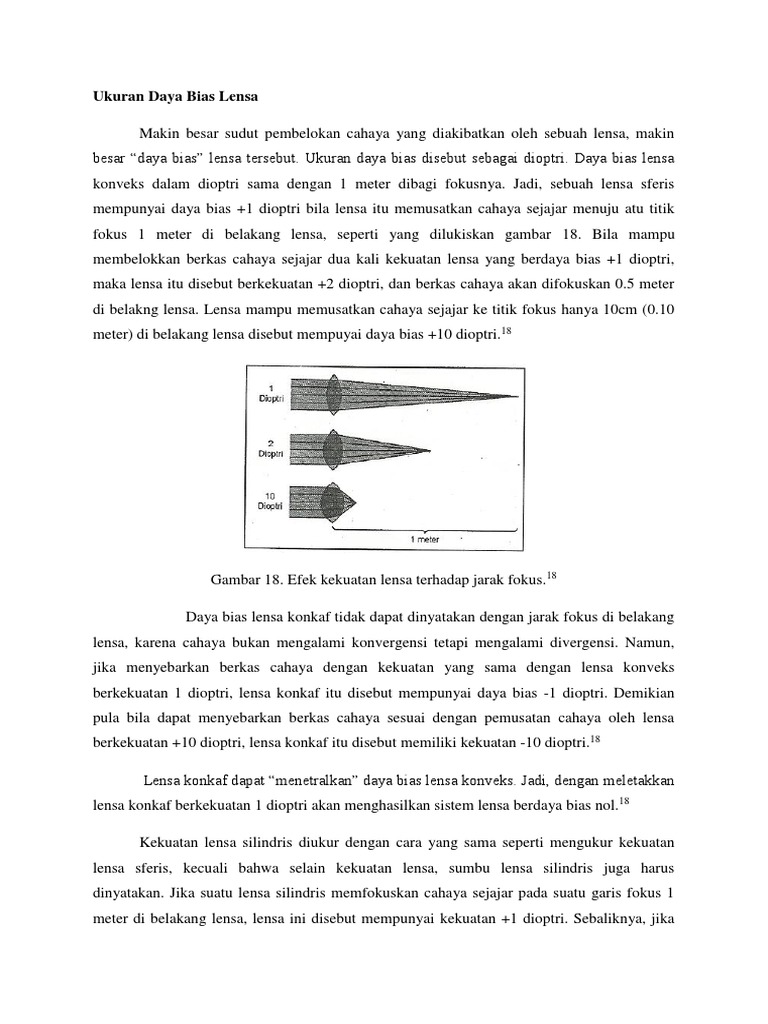 Ukuran Daya Bias Lensa | PDF