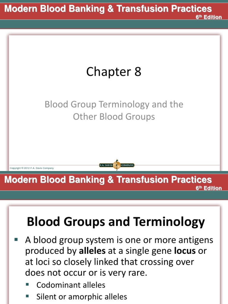 Chapter 8 Blood Group Terminology and The Other Blood Groups | PDF ...