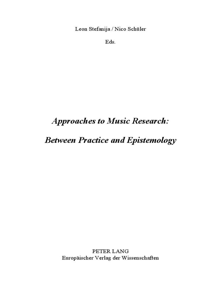 Approaches To Music Research | PDF | Musicology | Phenomenology ...