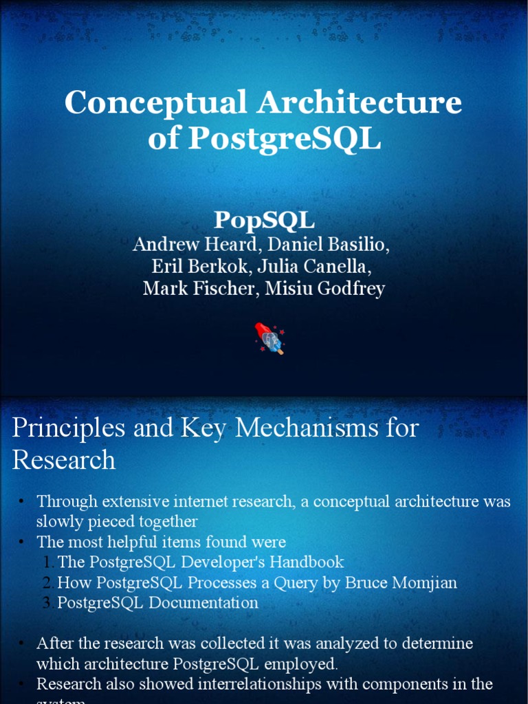 Conceptual Architecture Of Postgresql Pdf Postgre Sql Database Index