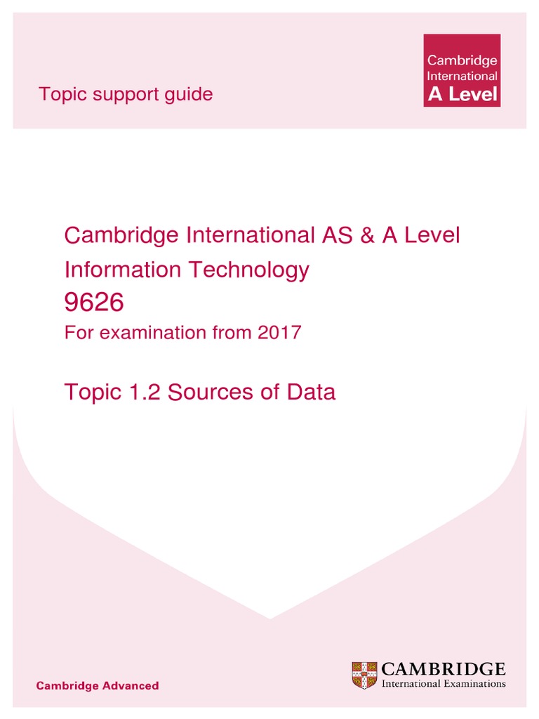 IT TG Sources of Data 9626 | PDF | Data | Census