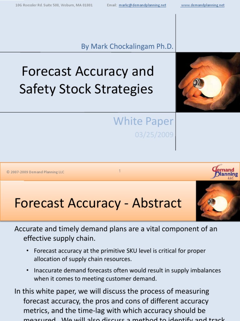 Forecast Accuracy and Safety Stock Strategies | PDF | Forecasting ...