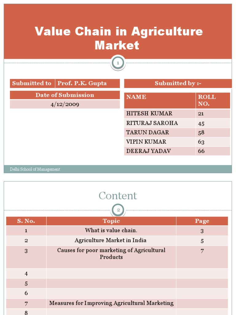 Value Chain in Agriculture Market | PDF | Value Chain | Agriculture