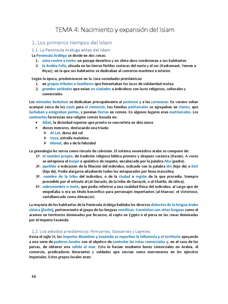 Tema 4 - Nacimiento y Expansión Del Islam (Medieval 1) | PDF | Mahoma | Ali