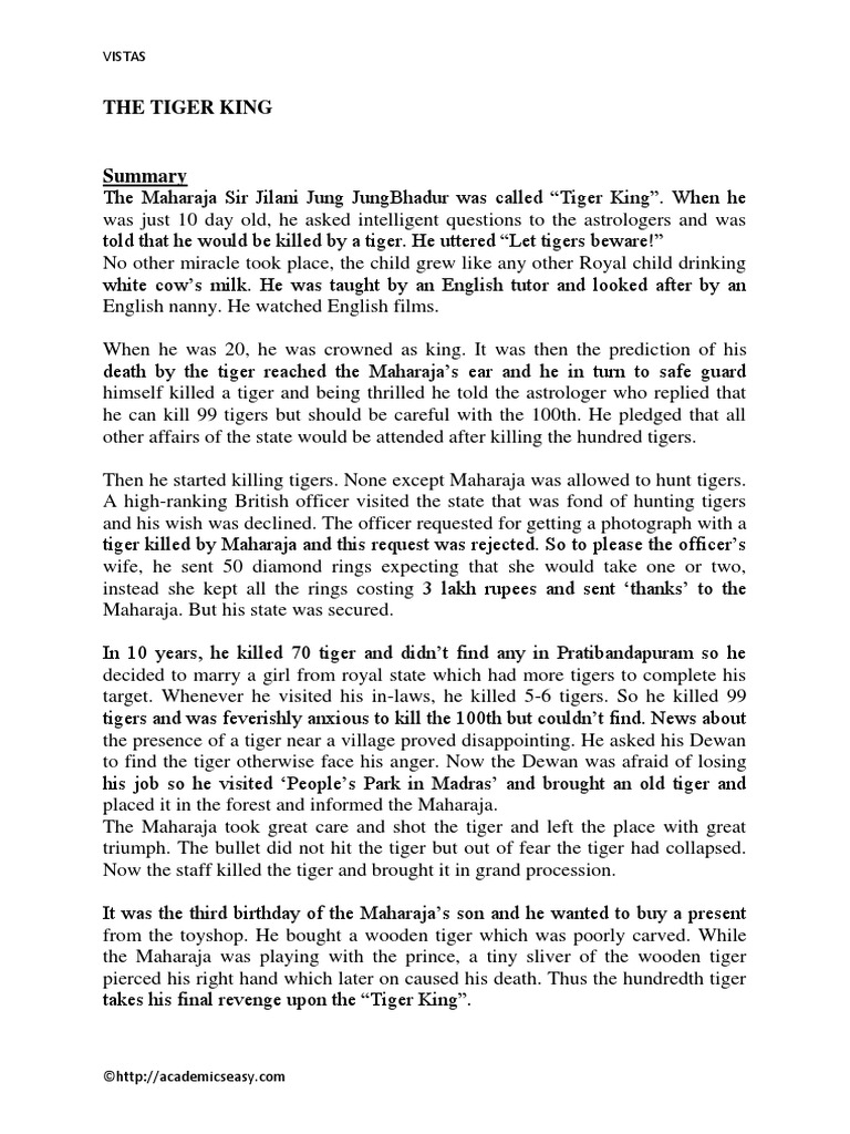 The Tiger King PDF | PDF | Storytelling | Tiger