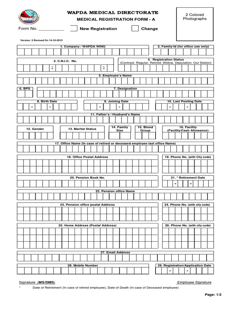 WAPDA Medical Form A | Government | Politics