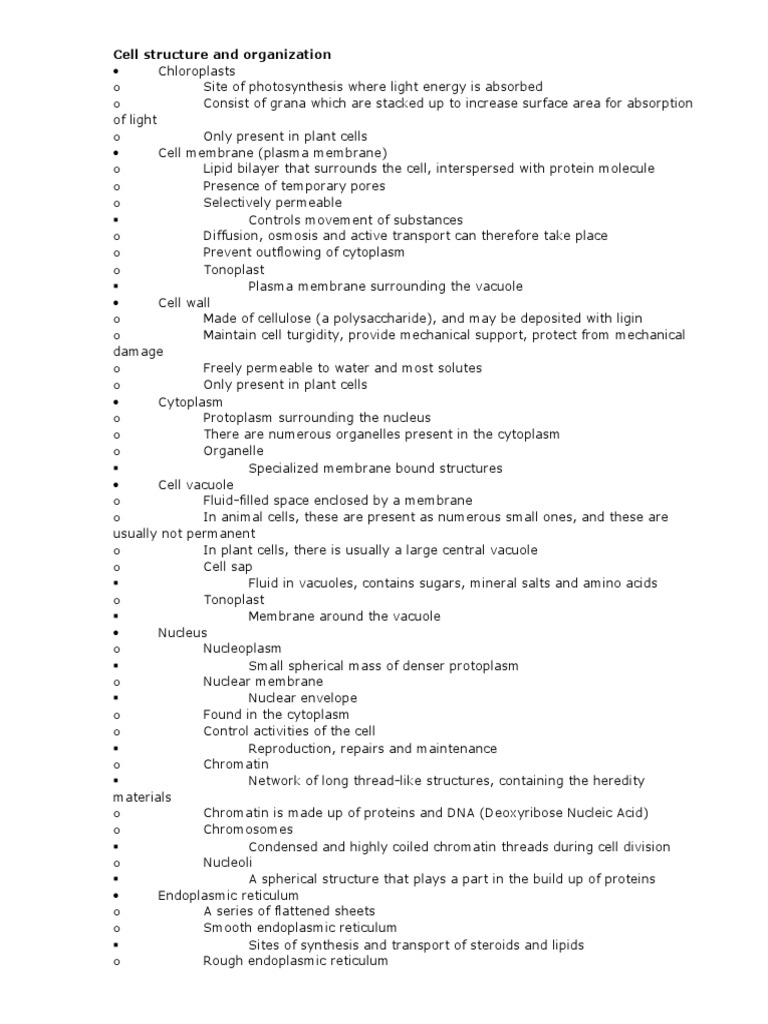 Biology Notes GCE O'Level | PDF | Digestion | Photosynthesis