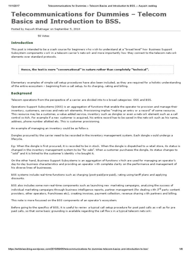 Telecom Basics and Introduction To BSS | PDF | Prepaid Mobile Phone | Radius