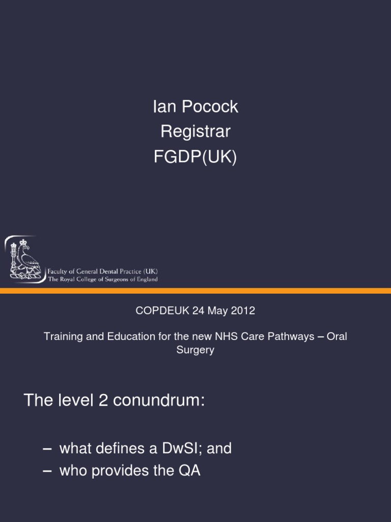 Ian Pocock Registrar FGDP (Uk) | PDF | Dentistry | Medical Specialties