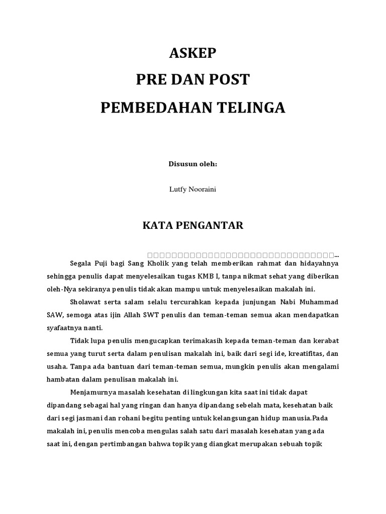 Askep Pembedahan Pada Telinga | PDF