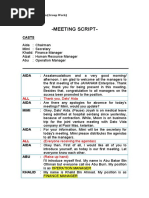 Sample Mock Meeting Script | PDF