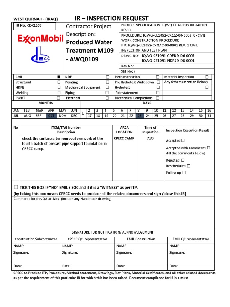 IR No CE-C1265 Check The Surface After Remove Formwork of The Fourth ...