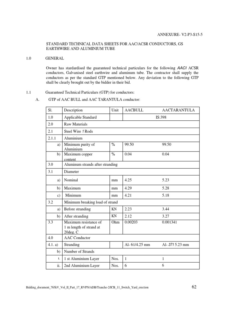Conductor & IPS Tube - Specification | PDF | Volt | Materials