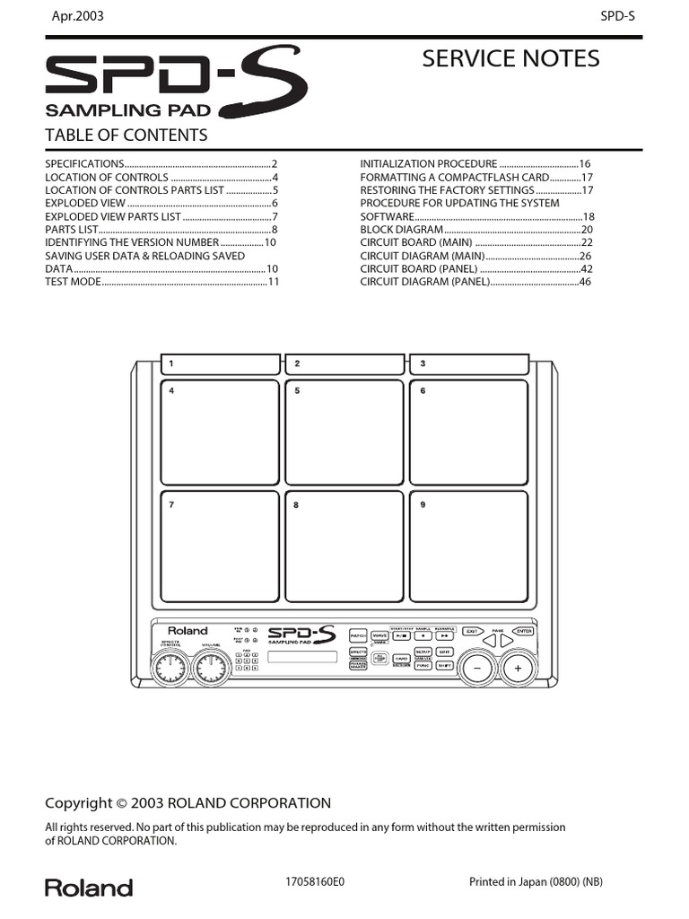 Roland SPD S Servicemanual PDF | PDF | Electrical Connector | Media ...