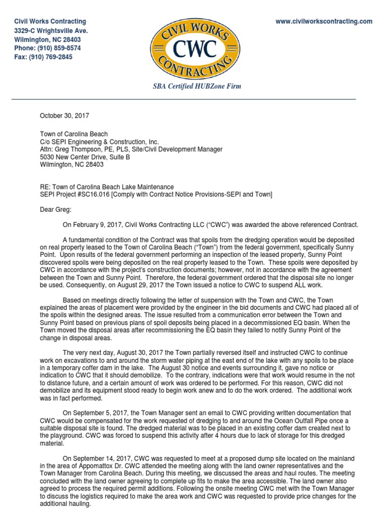 Letter From CWC | PDF | Business