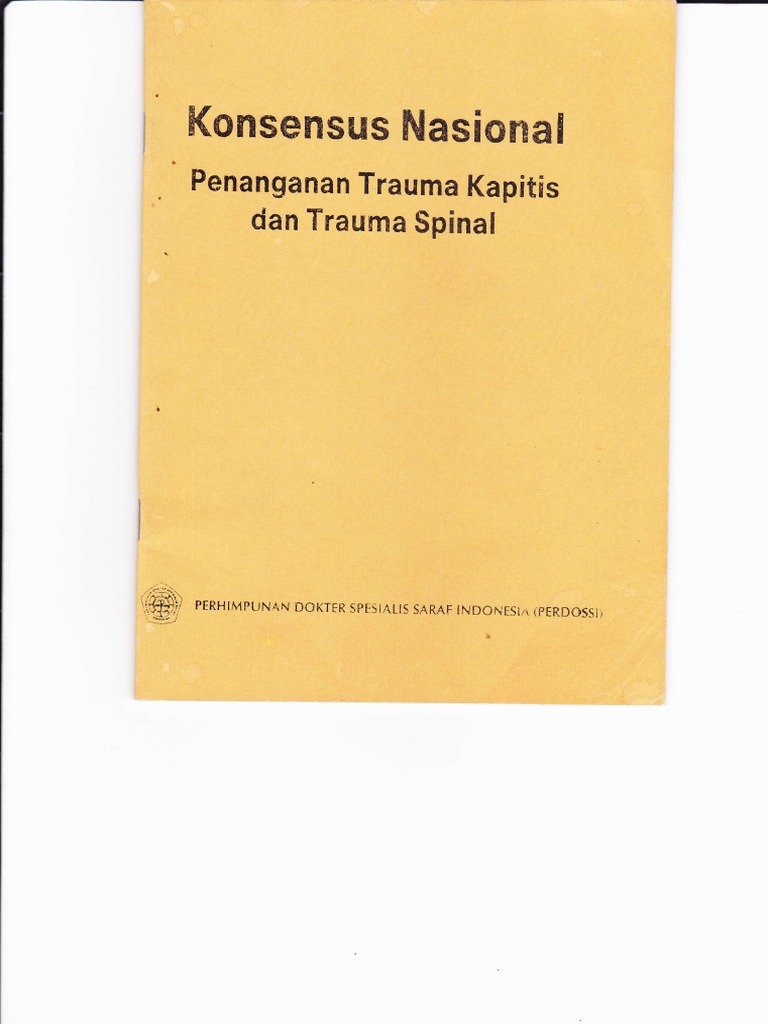 Konsensus Trauma Kapitis Dan Trauma Spinal PDF | PDF