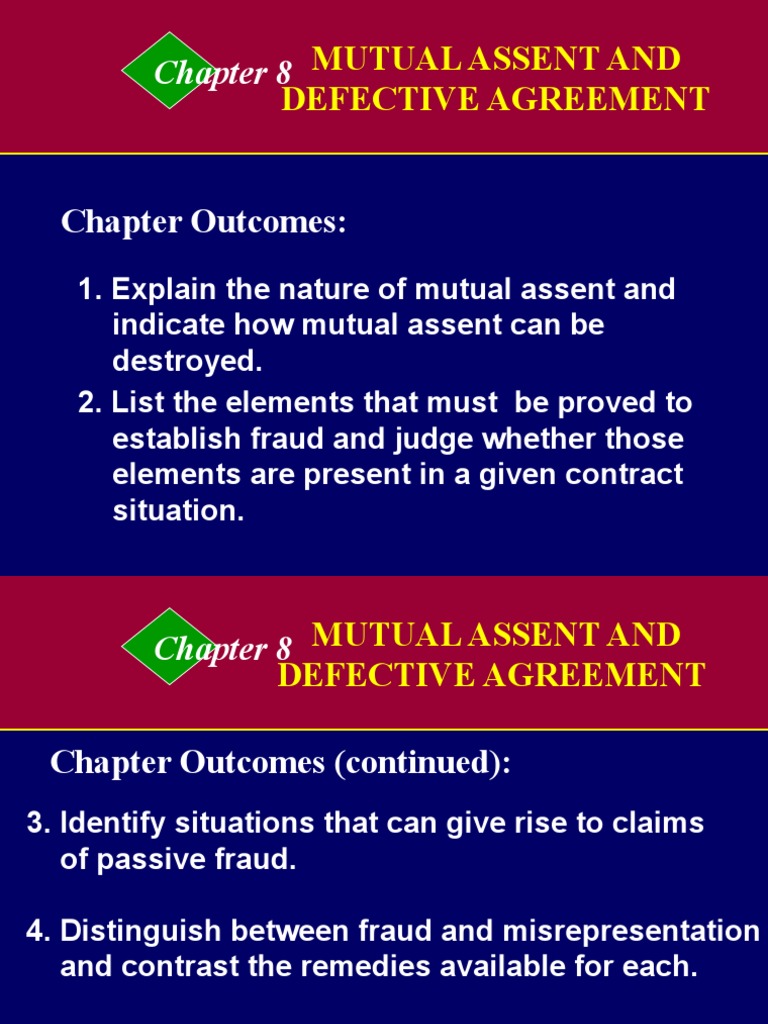 Buslaw08-Mutual Assent and Defective Agreement | PDF ...