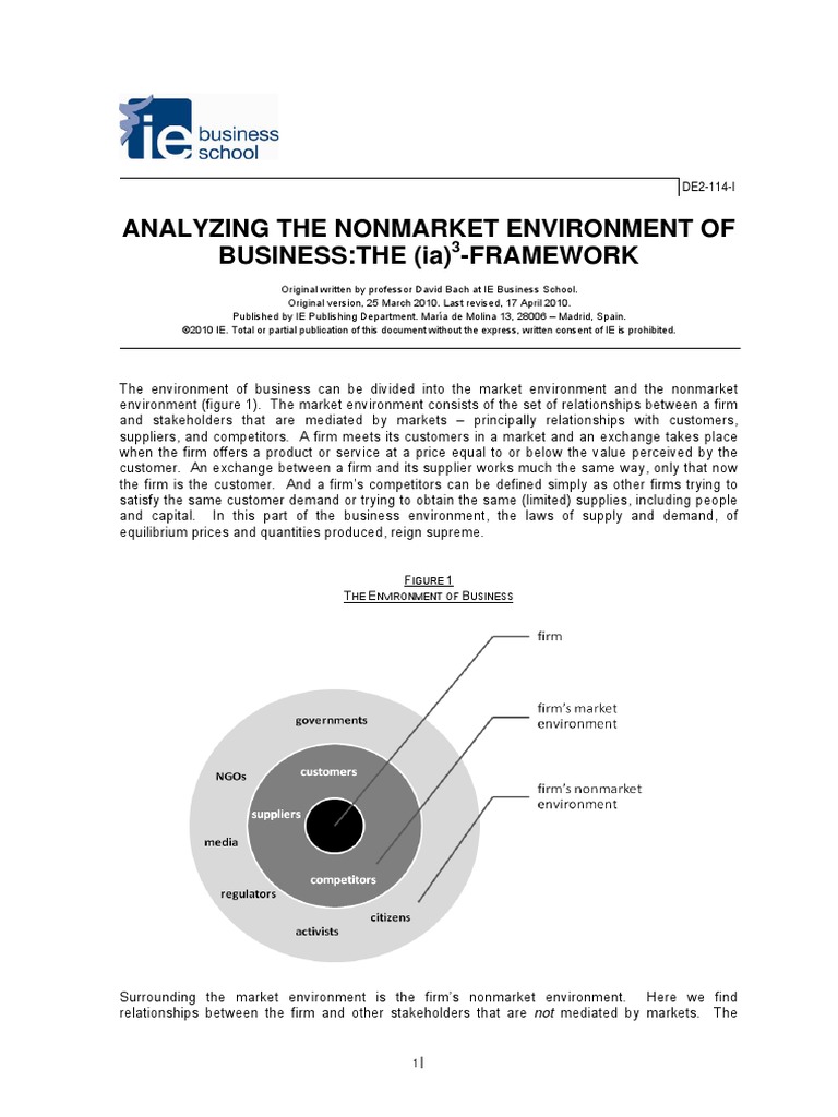 NonMarket Strategy Framework | PDF | Strategic Management | Supply And ...