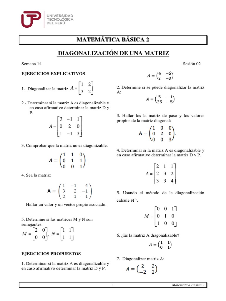 Diagonalización de Una Matriz | Descargar gratis PDF | Valores propios y vectores propios ...