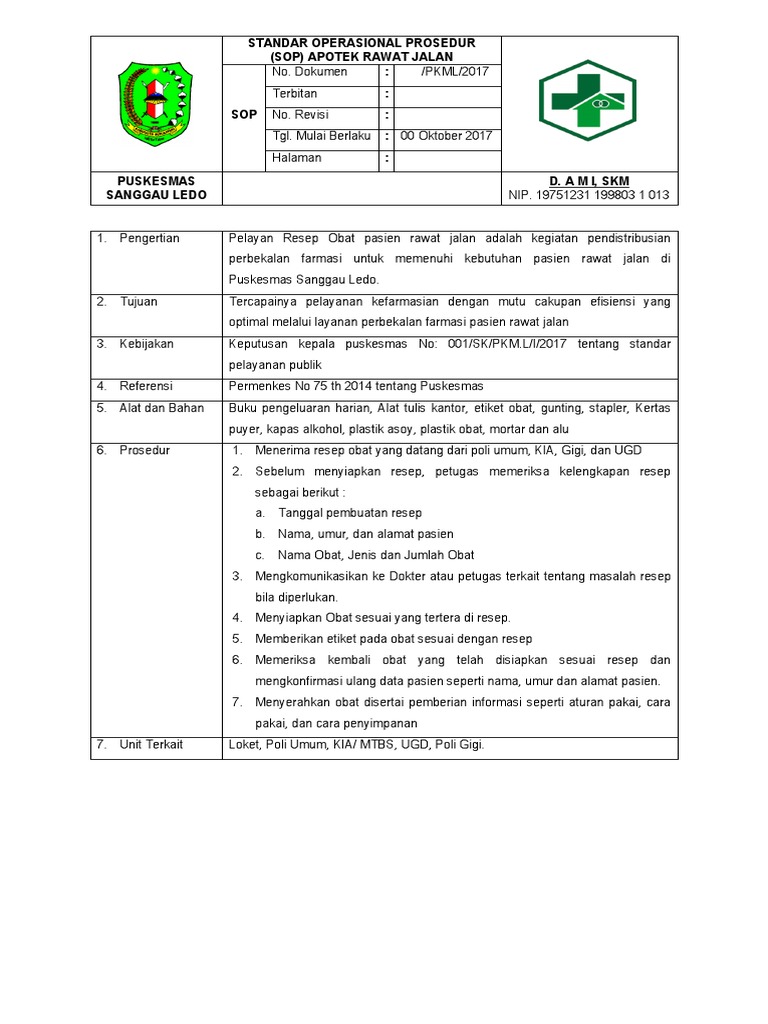 Sop Apotek | PDF