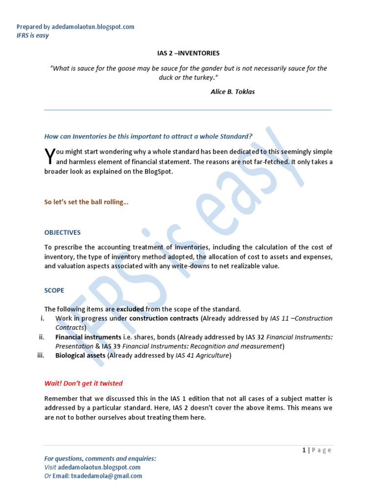 IAS 2 Inventories | PDF | Inventory | International Financial Reporting ...