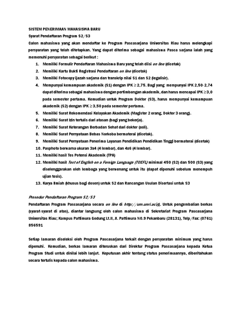 Sistem Penerimaan Mahasiswa Baru | PDF | Karier & Perkembangan ...