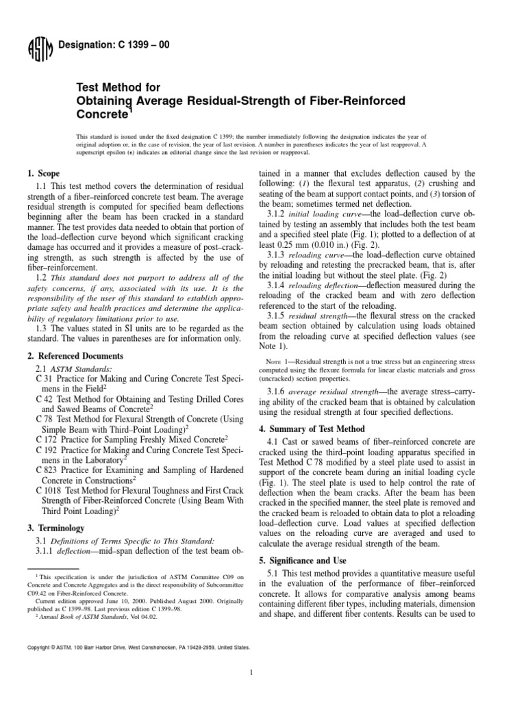 Astm C1399 | PDF | Strength Of Materials | Beam (Structure)