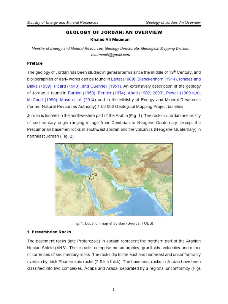Geology of Jordan | PDF