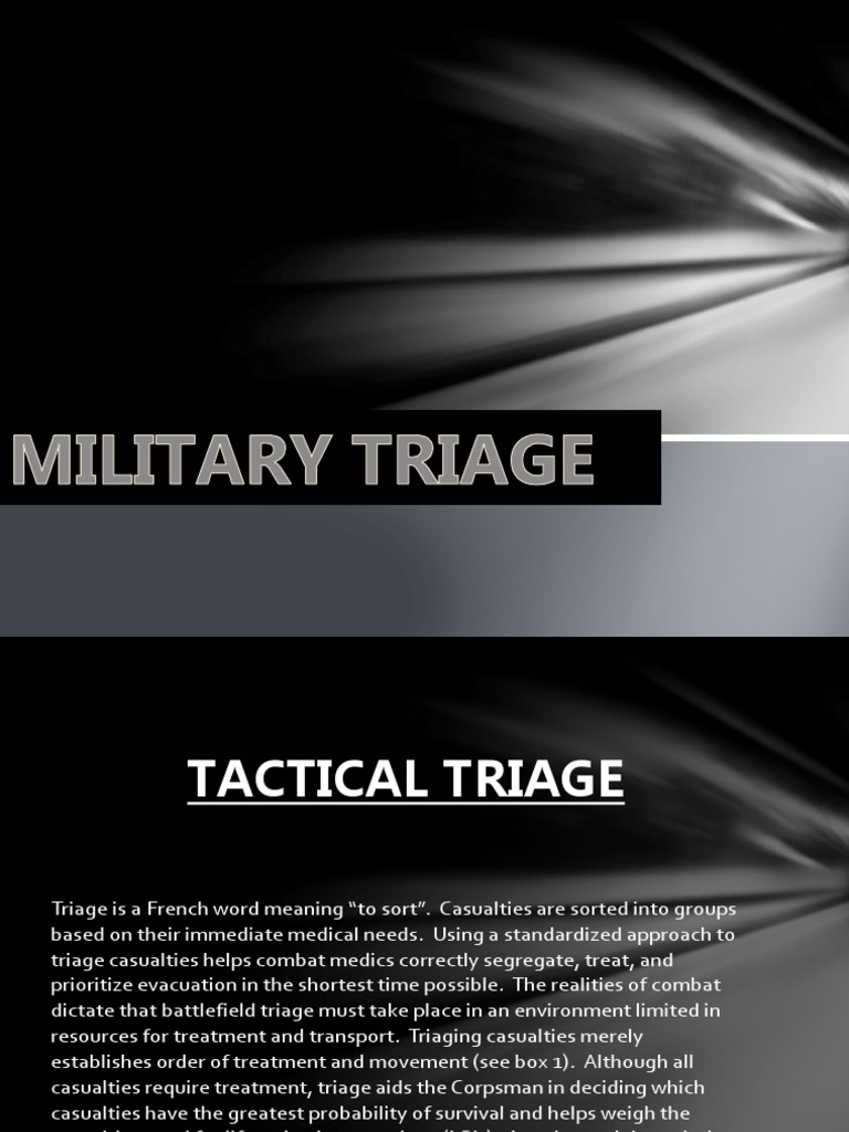 Military Triage | PDF | Emergency Department | Medical Specialties