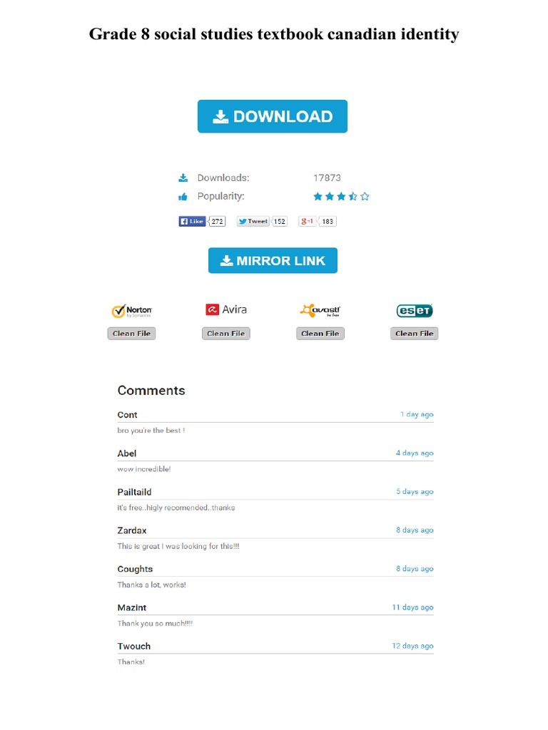 Grade 8 Social Studies Textbook Canadian Identity | PDF | Homework ...