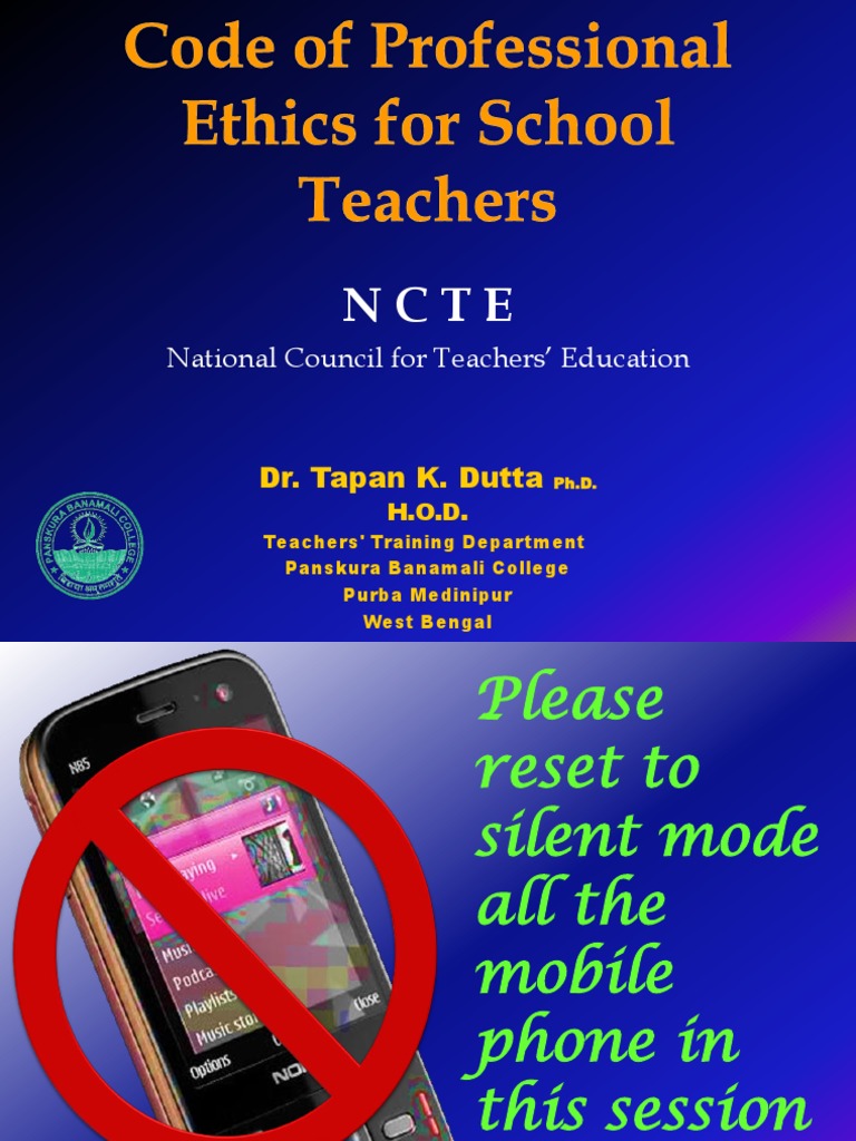 5. Code of Professional Ethics for School Teachers | Dignity | Teachers