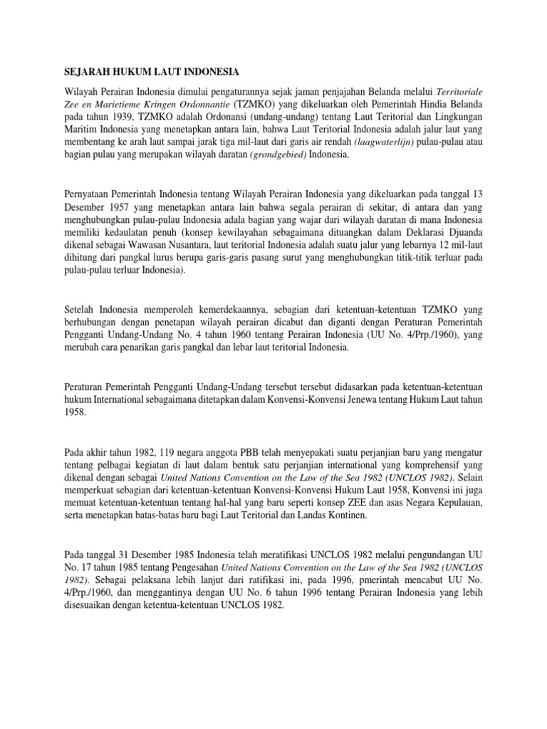 Sejarah Hukum Laut Indonesia | PDF | Perjalanan | Hukum