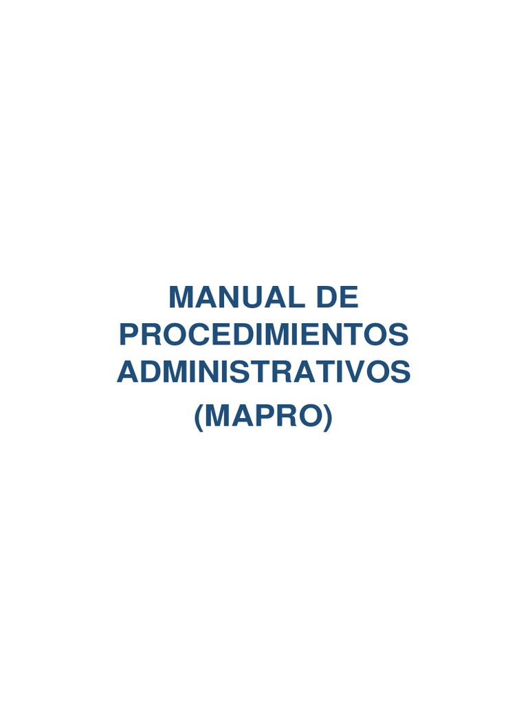Manual de Procedimientos Administrativos Mapro | PDF | Estatuto de limitaciones | Contabilidad