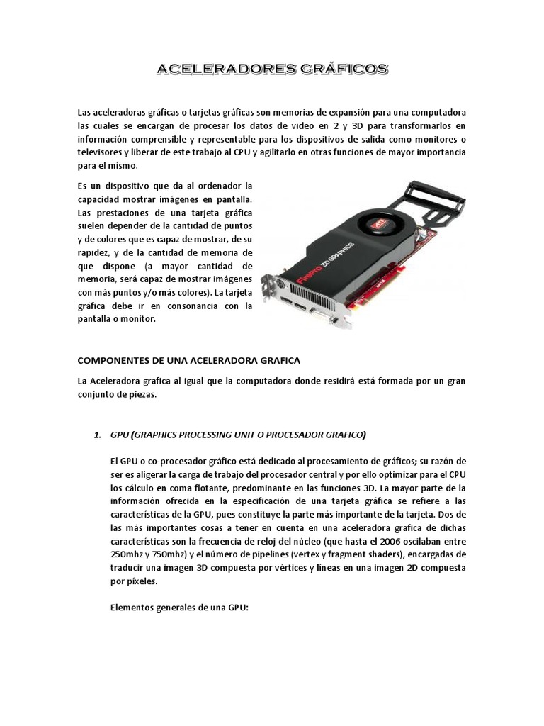 ACELERADORES GRÁFICOS | Unidad de procesamiento gráfico | Hdmi