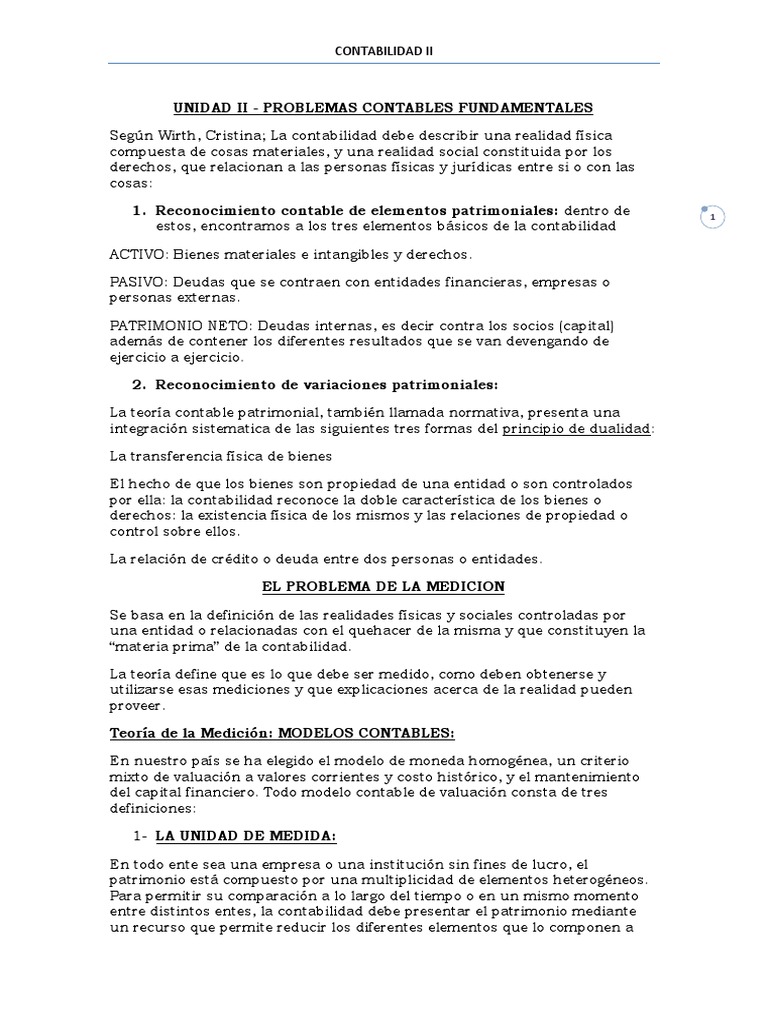 Problemas Contables Fundamentales | PDF | Contabilidad | Inflación
