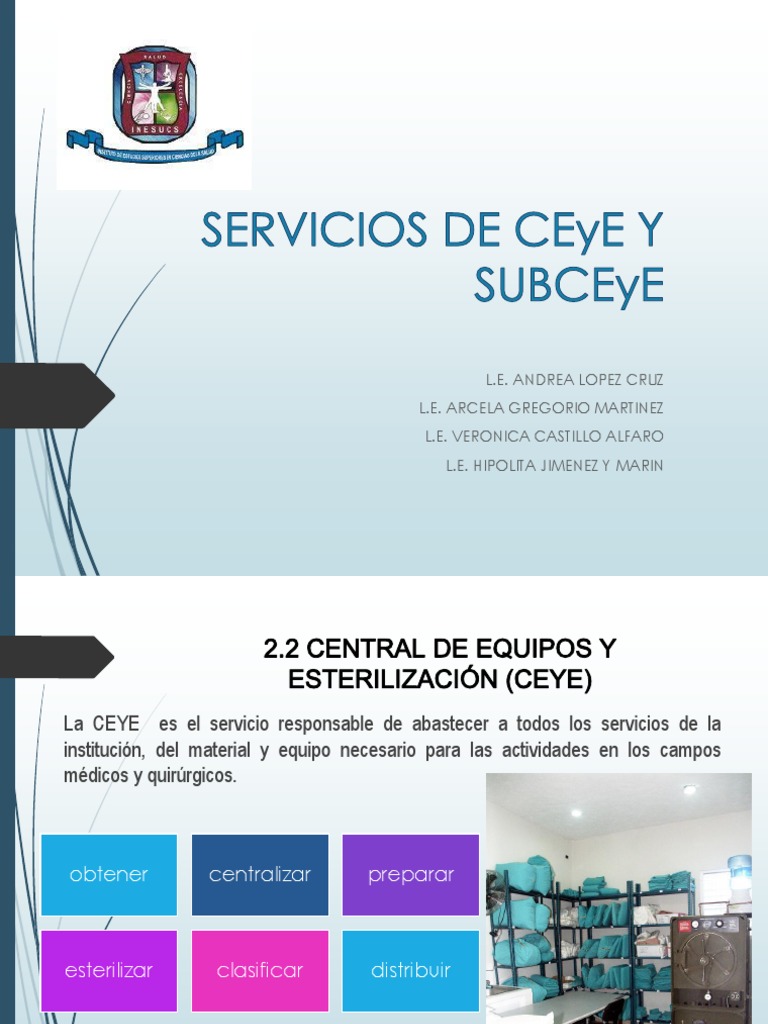 Servicios de Ceye y Subceye (1) | Esterilización (Microbiología ...