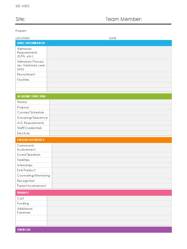 Design Team Site Visits | PDF