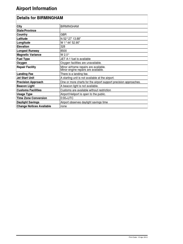 EGBB | PDF | Air Traffic Control | Airport