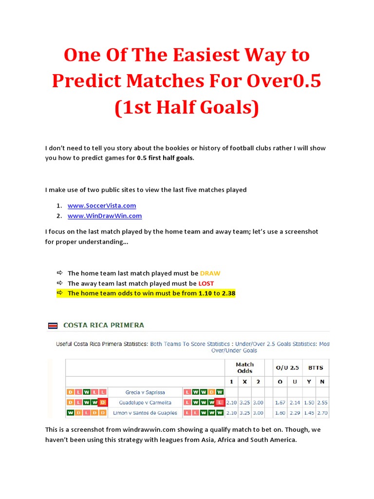First Half Goals Betting Strategy | PDF | Odds | Gambling