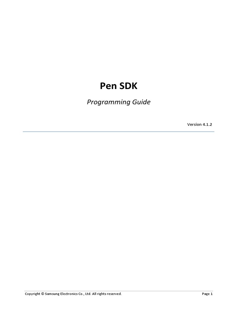 Pen SDK Programming Guide | PDF | Android (Operating System) | Software Development Kit
