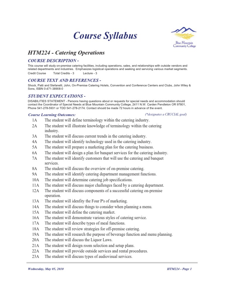 Banquets and Catering Management | PDF | Special Education | Employment