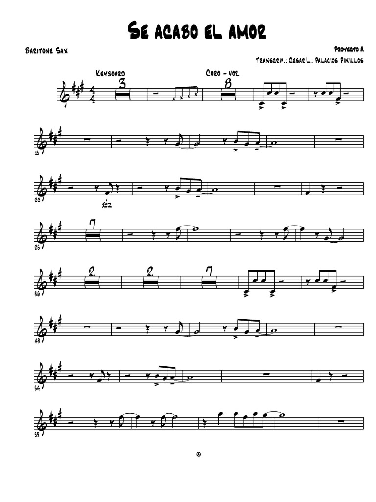 Se Acabo El Amor Baritono Saxo Adolescentes | PDF | Música vocal | Canto