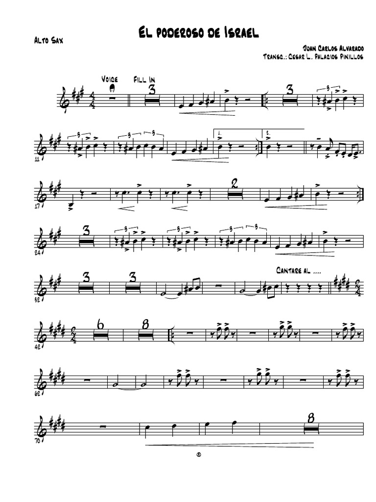 El Poderoso de Israel - Alto Sax | PDF
