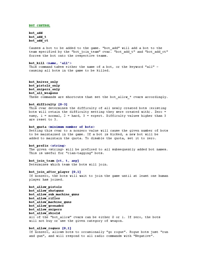 A Comprehensive Guide to Counter-Strike Bot Commands and Navigation ...