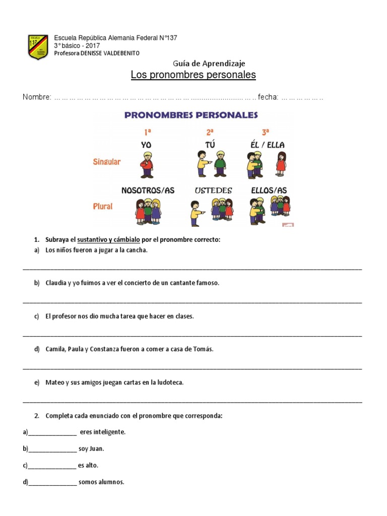 Guia Pronombres | PDF
