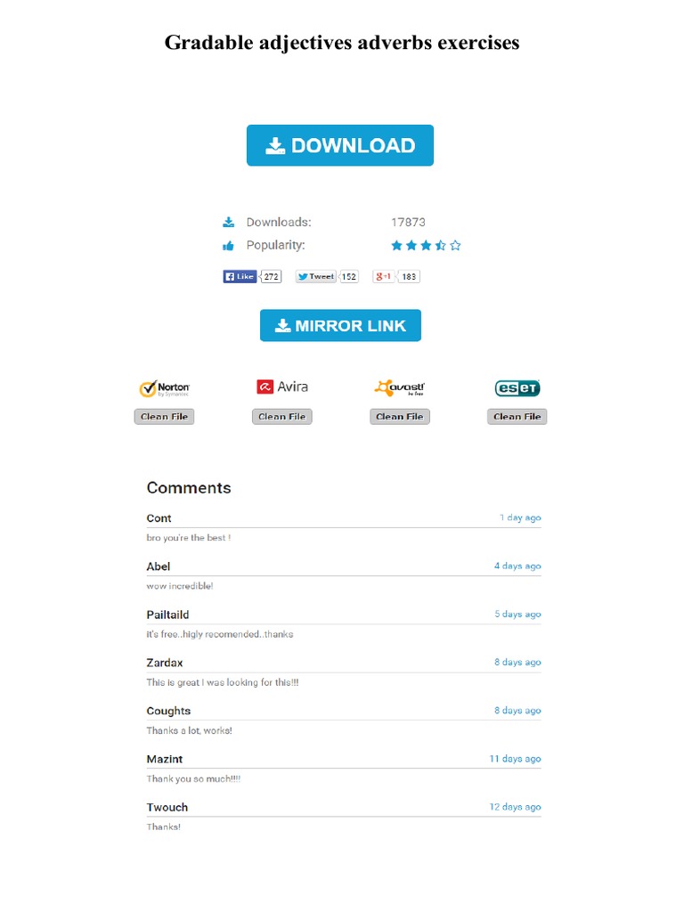 Gradable Adjectives Adverbs Exercises | PDF | Adjective | Adverb