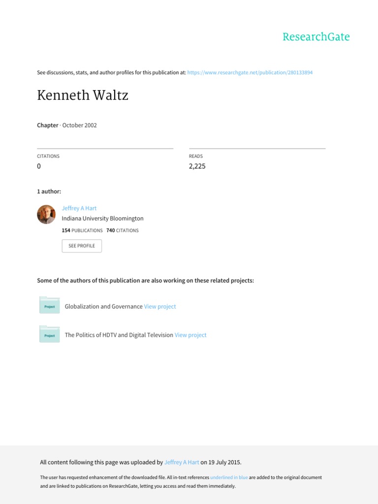 Kenneth Waltz: October 2002 | PDF | Polarity (International Relations ...