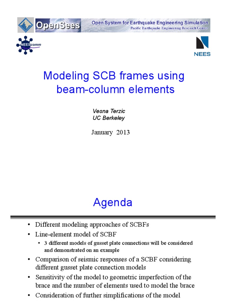 Modeling SCB frames using beam-column elements | PDF | Buckling ...